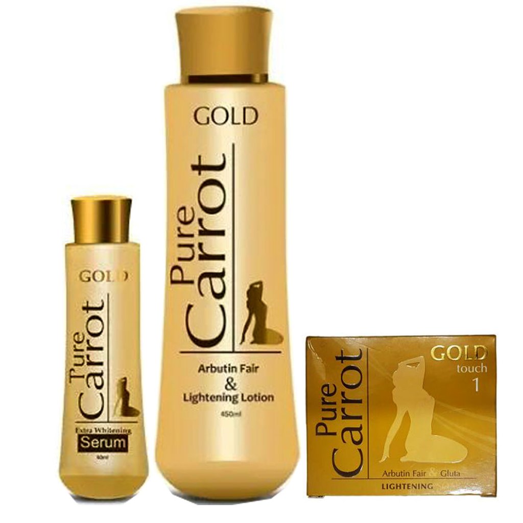 Pure Carrot Gold Lightening 3-pc Set - Lotion, Serum And Soap - Bevy Beauty